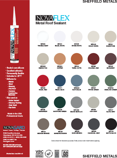 Sheffield Metals Color Chart